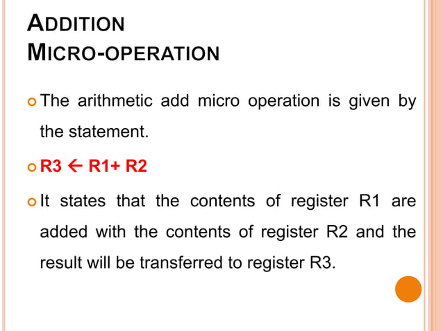 Arithmetic micro operations | PPTX