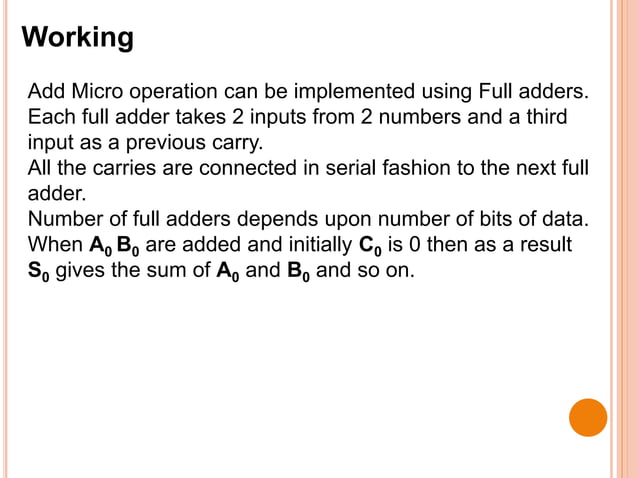 Arithmetic micro operations | PPTX