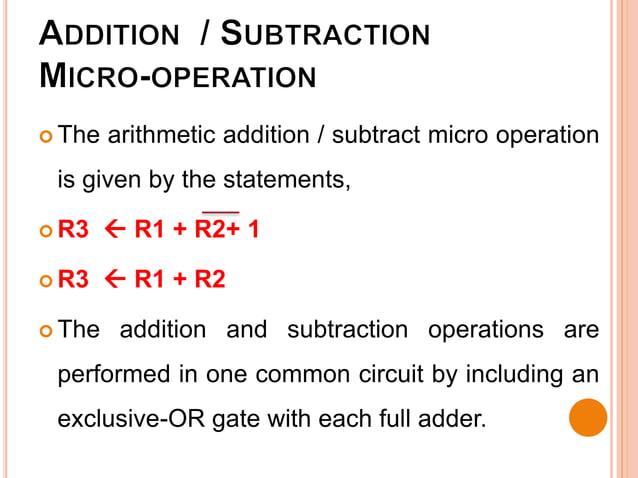 Arithmetic micro operations | PPT