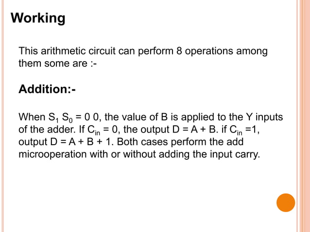 Arithmetic Micro Operations