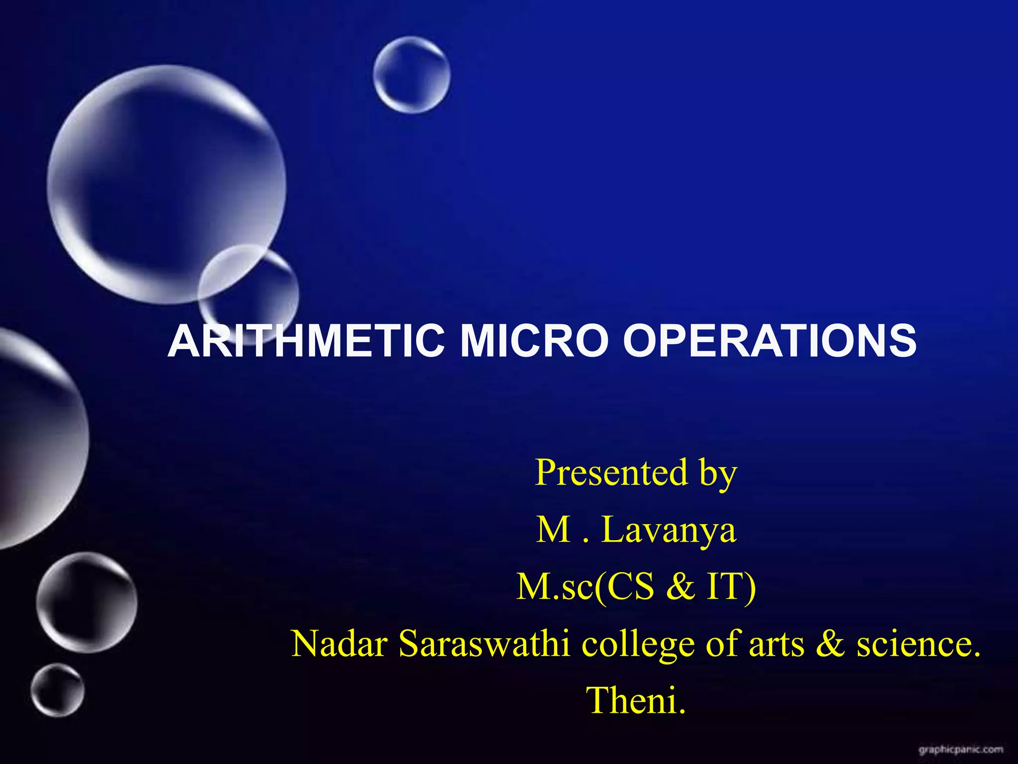 Arithmetic micro operations | PPTX
