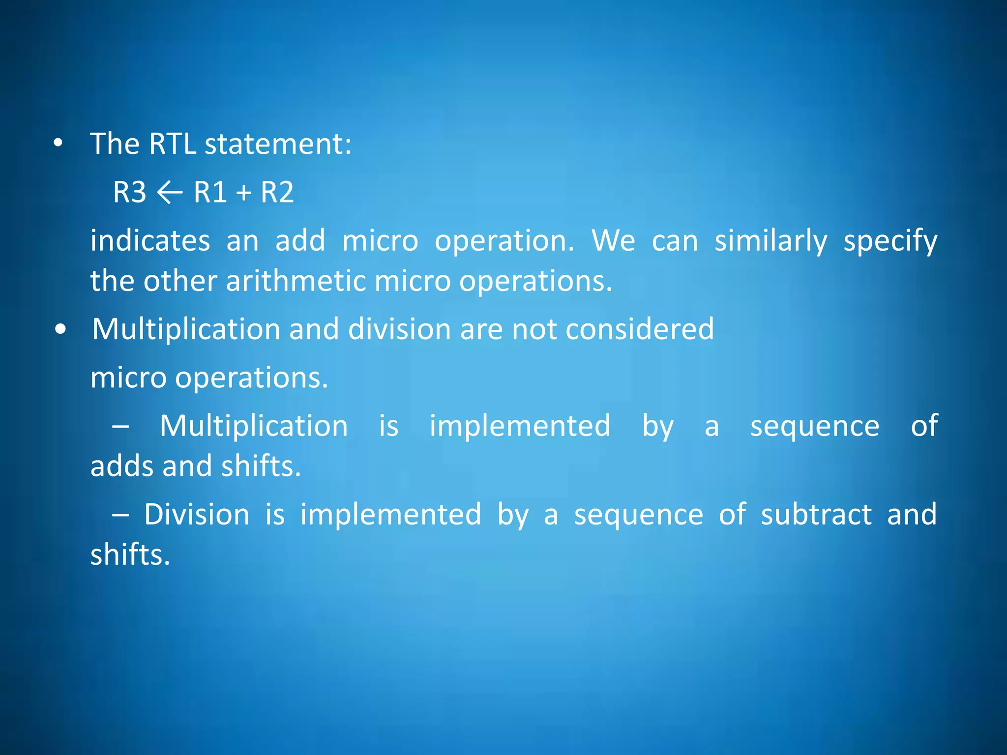 Arithmetic micro operations | PPTX