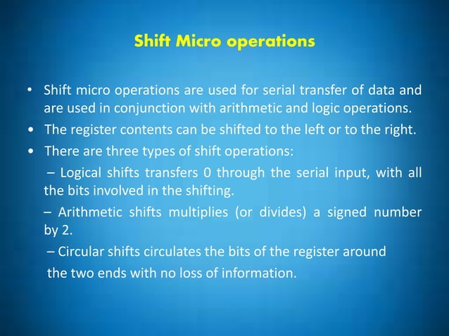 Arithmetic micro operations | PPTX