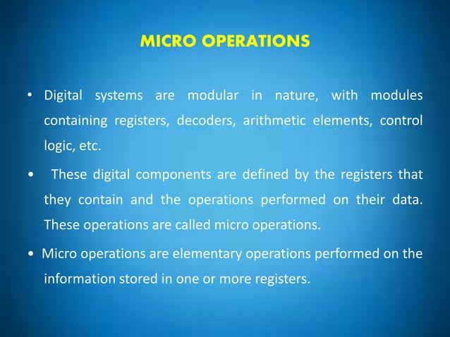 Arithmetic micro operations | PPT