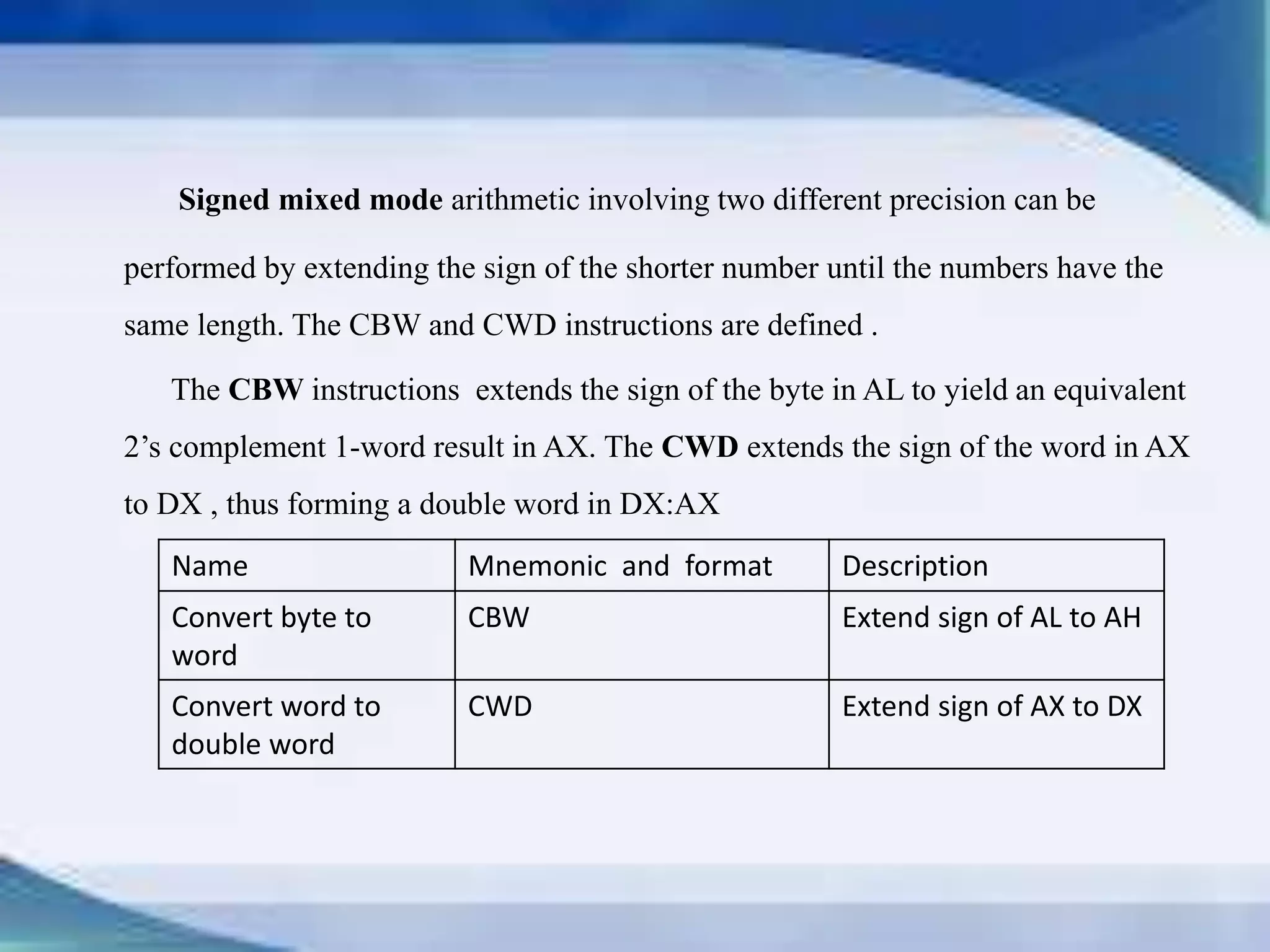 microcomputer architecture - Arithmetic instruction | PPT