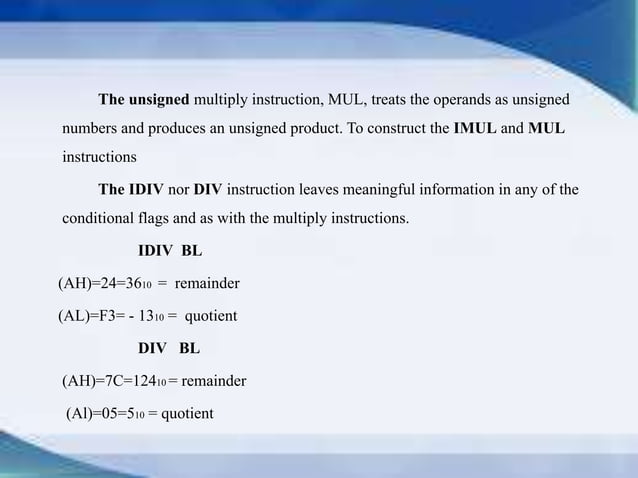 microcomputer architecture - Arithmetic instruction | PPT