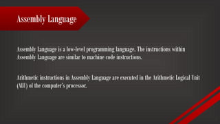 Arithmetic Operations in Assembly Language: Fundamentals & Implementation | PPTX