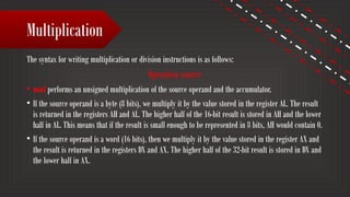 Arithmetic Operations in Assembly Language: Fundamentals & Implementation | PPT