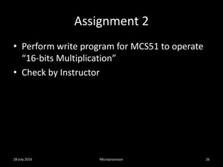Microprocessor Week 4-5 MCS-51 Arithmetic operation | PPTX