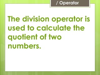 Arithmetic operator | PPT