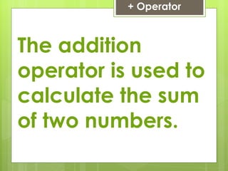 Arithmetic operator | PPT