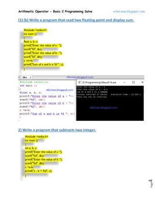 Arithmetic operator | PDF