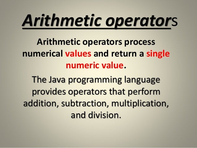 Arithmetic Operators