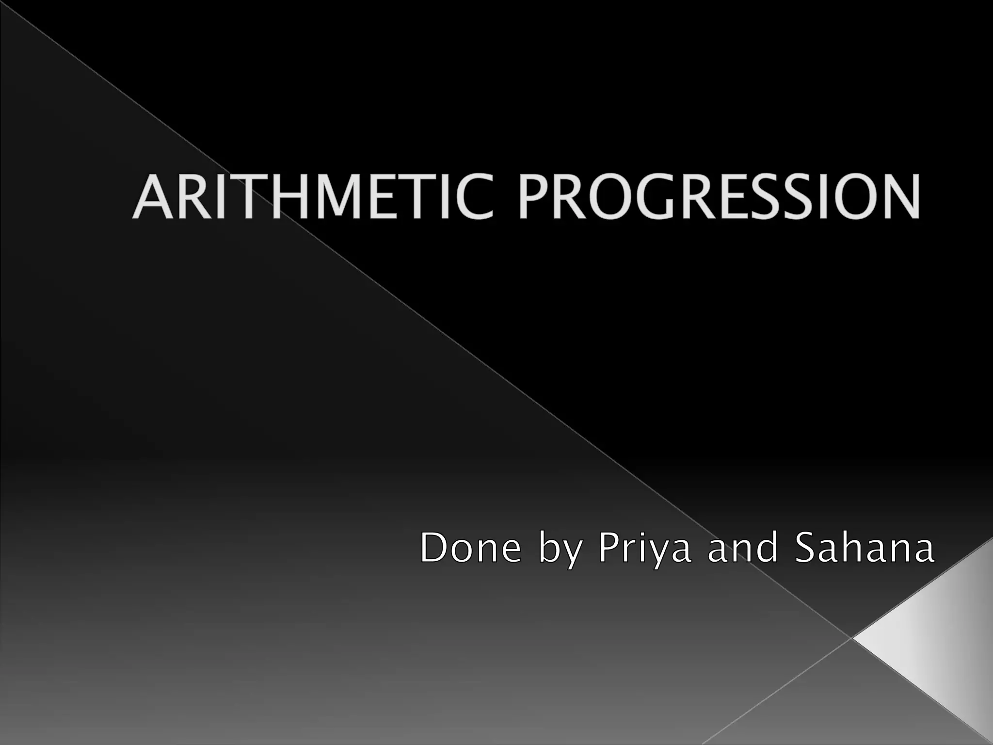 Arithmetic progression | PPTX