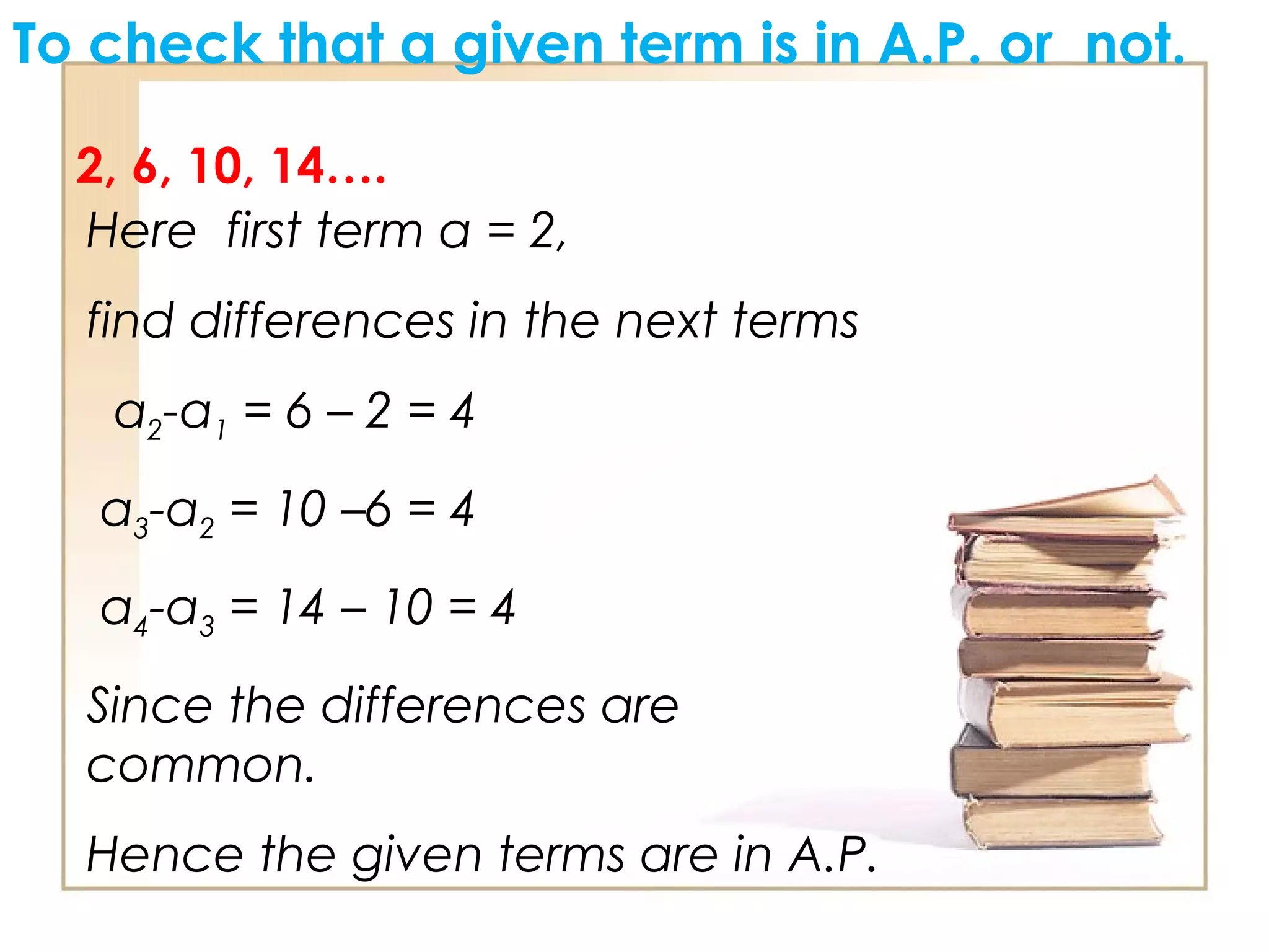 Arithmetic progression | PPT