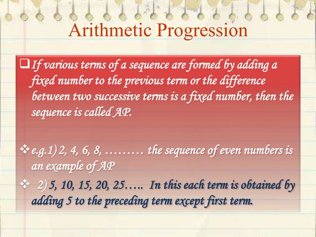 Arithmetic progression | PPTX