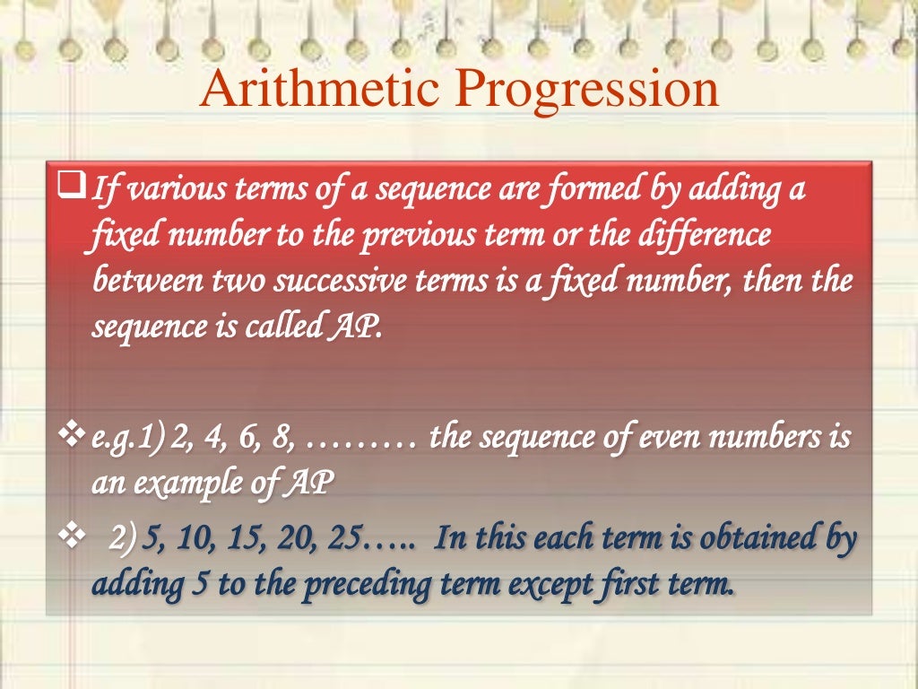 Arithmetic progression
