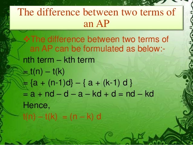 Arithmetic progression