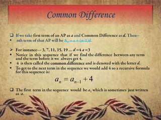 Arithmetic progression | PPTX