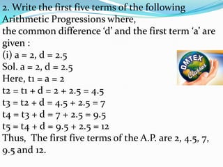 Arithmetic progression | PPTX