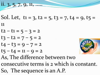 Arithmetic progression | PPTX