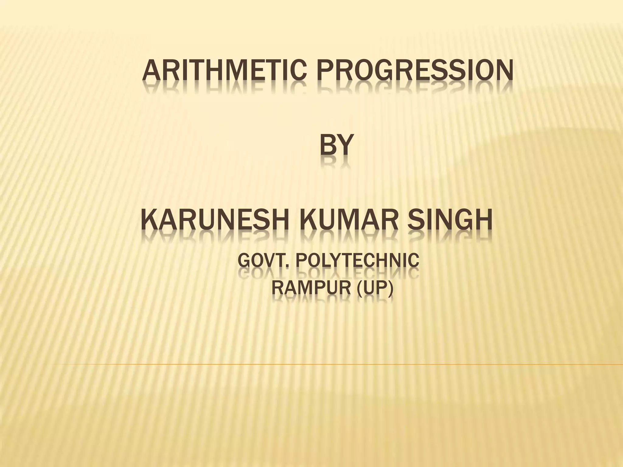 Arithmetic Progression Pptx