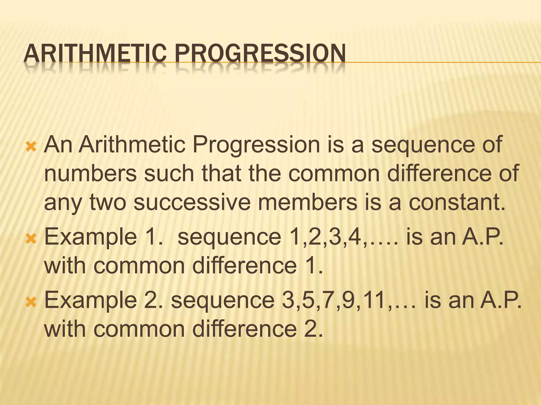 Arithmetic progression | PPTX