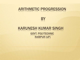 Arithmetic progression | PPTX
