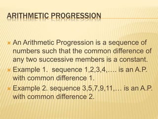 Arithmetic progression | PPTX