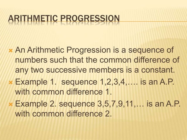 Arithmetic progression | PPT