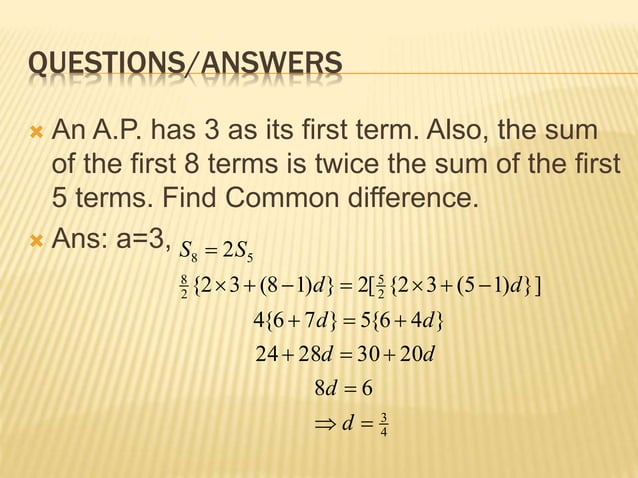 Arithmetic progression | PPT