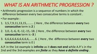Arithmetic Progression PART 1 ( INTRODUCTION ) | PPTX