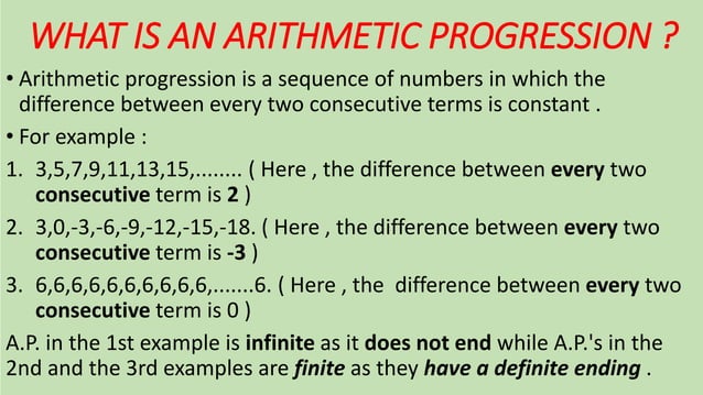 Arithmetic Progression PART 1 ( INTRODUCTION ) | PPTX