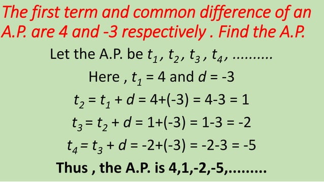 Arithmetic Progression PART 1 ( INTRODUCTION ) | PPTX