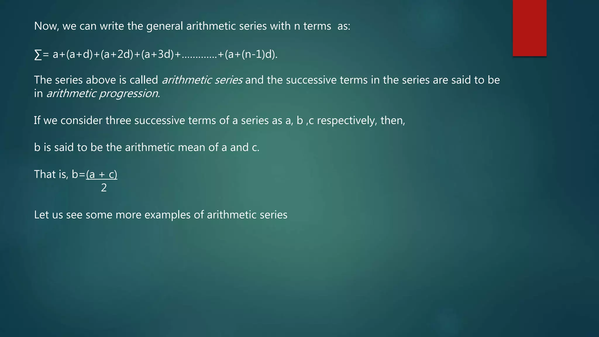 Arithmetic progression | PPT