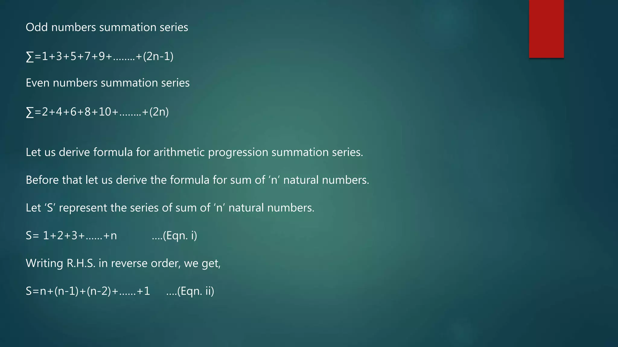 Arithmetic progression | PPT