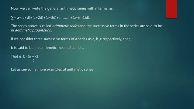 Arithmetic progression | PPT