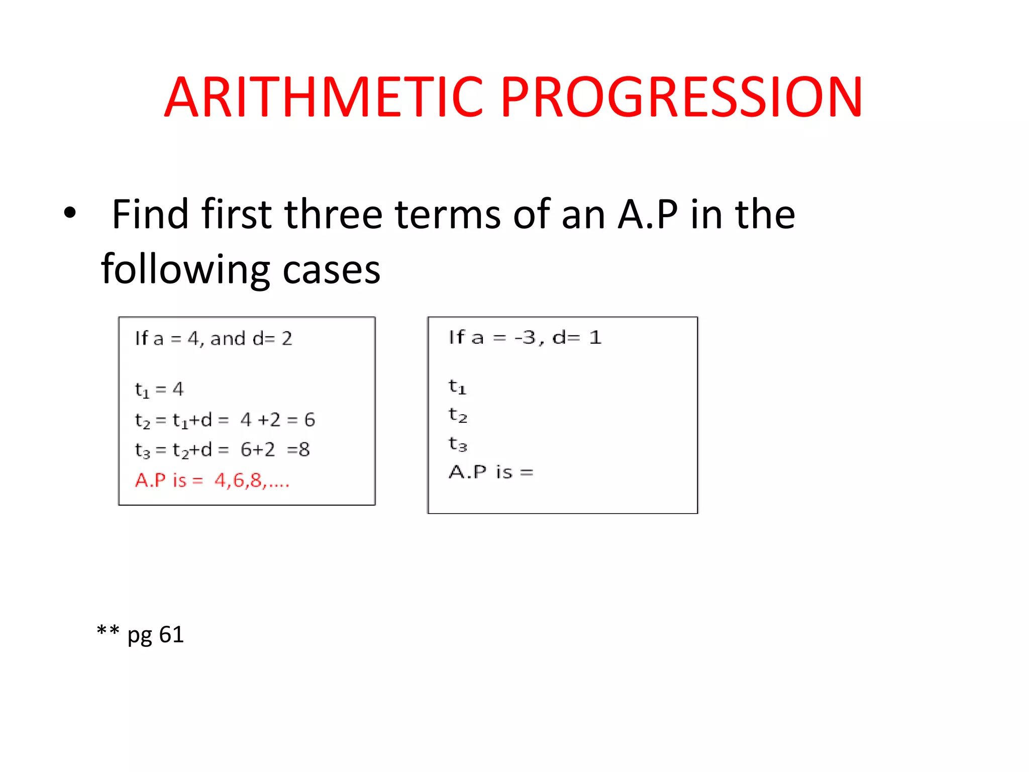 Arithmetic progression | PPTX