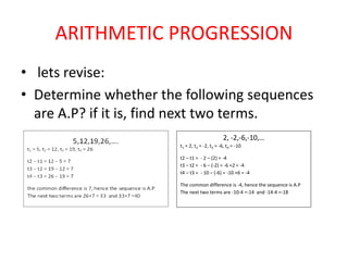 Arithmetic progression | PPTX