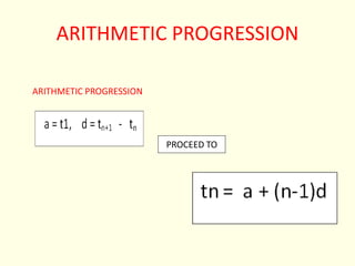 Arithmetic progression | PPTX