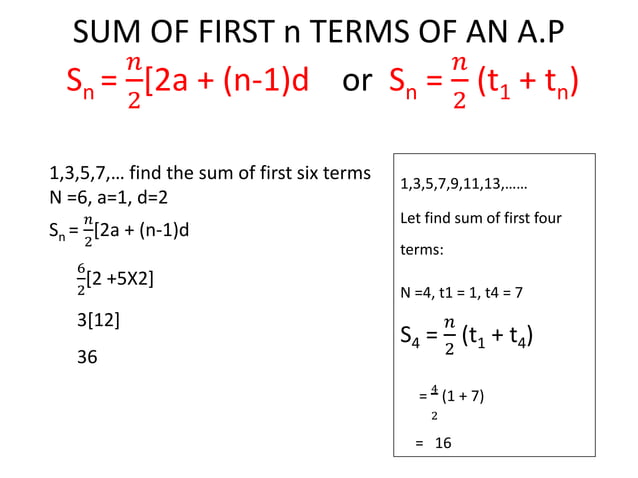 Arithmetic progression | PPT Arithmetic progression | PPT