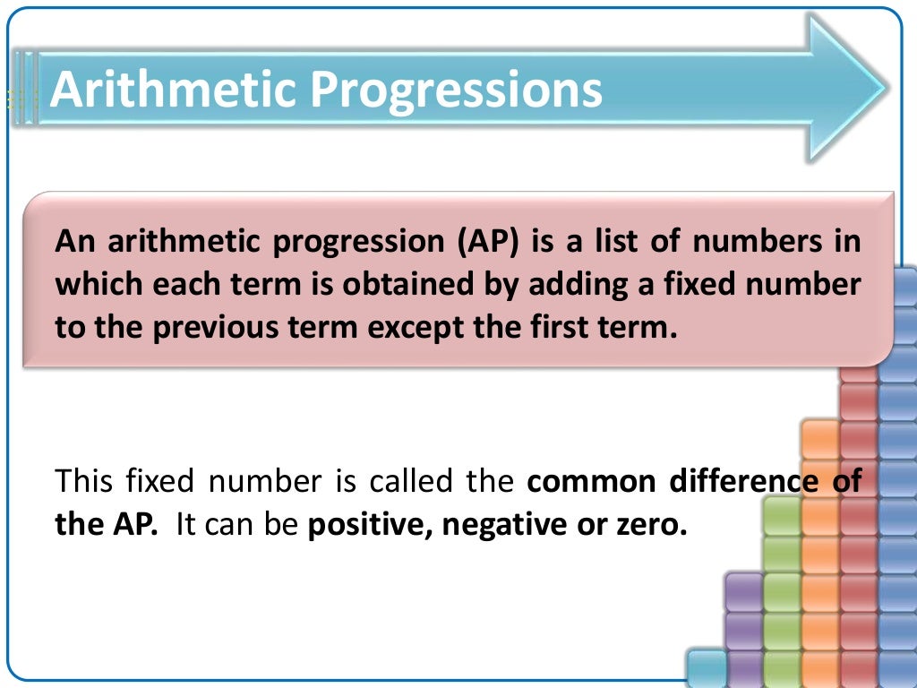 Arithmetic progression - Introduction to Arithmetic progressions for