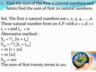 Arithmetic progression ex no. 4 | PPT
