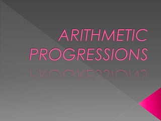Arithmetic progressions | PPT