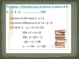 Arithmetic progressions | PPT