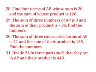 Arithmetic progressions | PPTX
