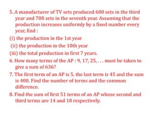 Arithmetic progressions | PPTX