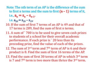 Arithmetic progressions | PPTX