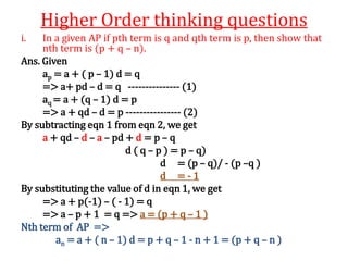 Arithmetic progressions | PPTX