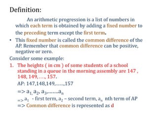 Arithmetic progressions | PPTX